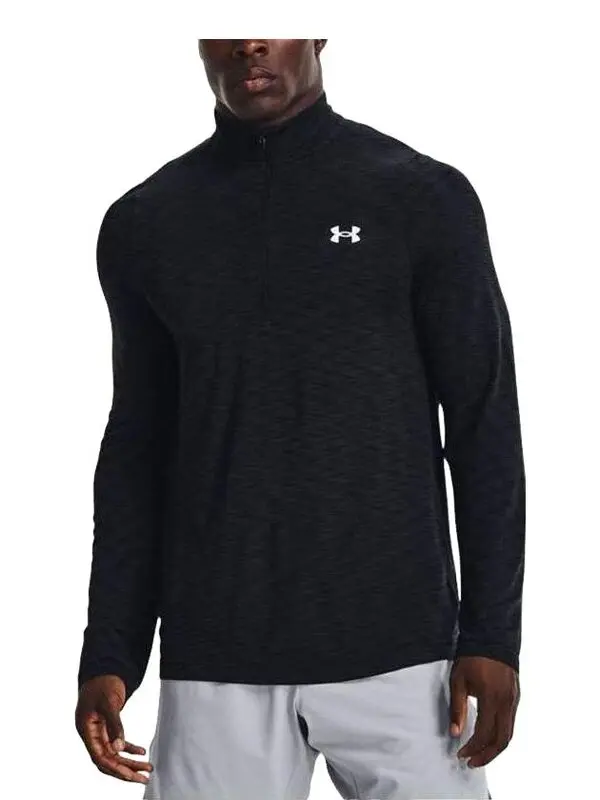Under Armour Seamless 1/2 Zip Long Sleeve Shirt - Black