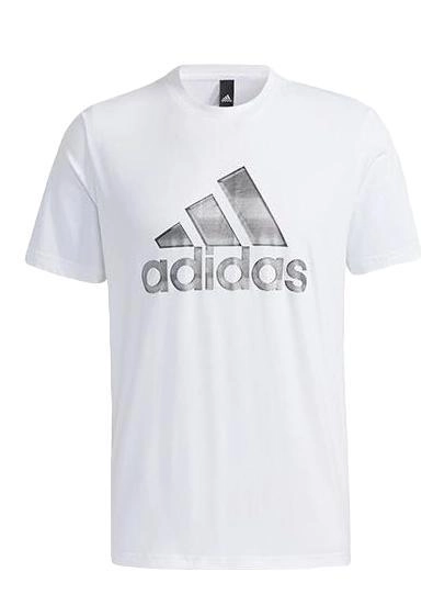 Adidas Logo Printing Sports Round Neck Short Sleeve - White