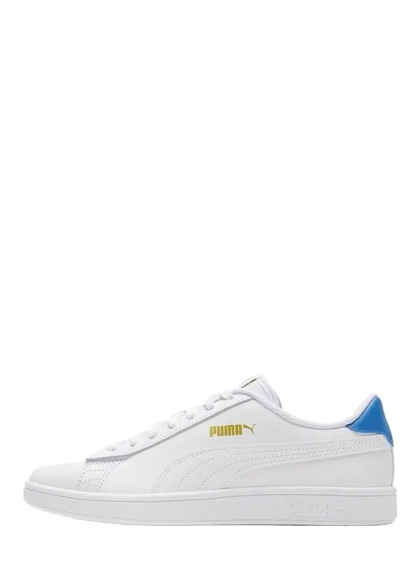 PUMA Smash V2 Low Top Sneakers - White/palace Blue/gold