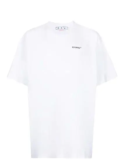 Off-White Back Arrow Printing Round Neck Short Sleeve White - Multi-color