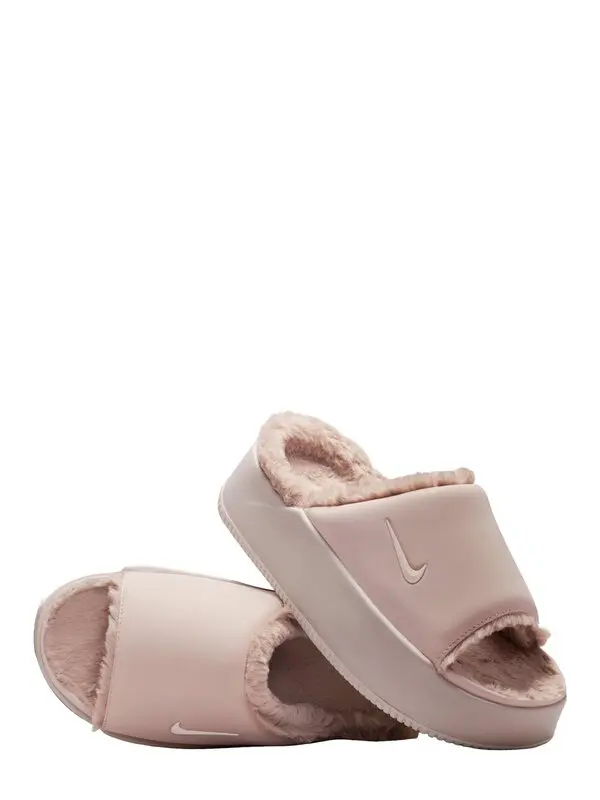 Nike Calm Elevation Fur Slides - Slit/red Malt