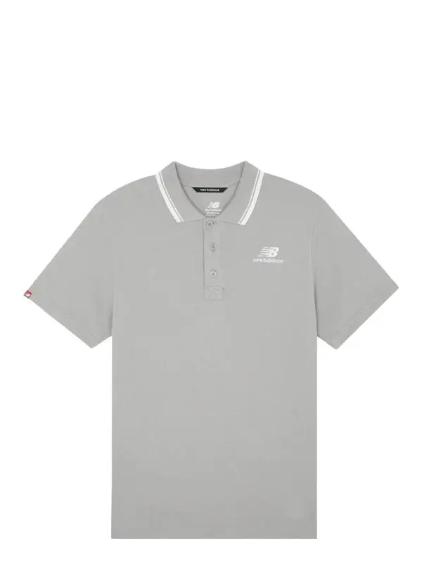 NEW BALANCE Short Sleeve Polo Shirt Asia Sizing - Grey