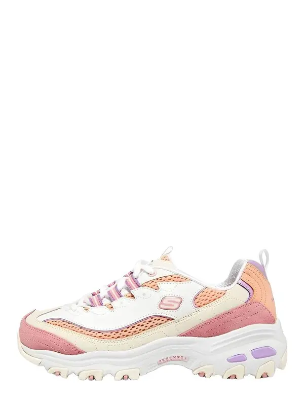 Sketchers D'lites 1.0 Low Top Sneakers - White/coral/pink