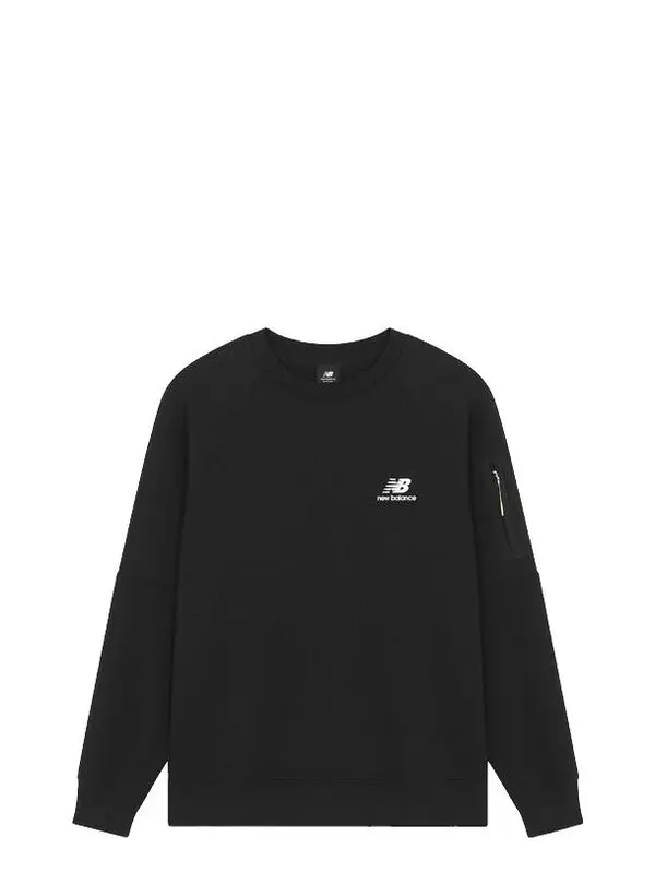 NEW BALANCE Logo Printing Round Neck Pullover - Black