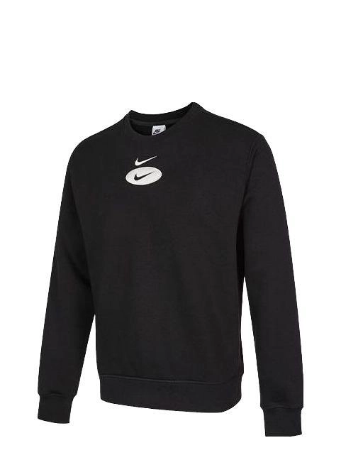 Nike As Nsw Sl Bb Crew Casual Sports Fleece Lined Round Neck Long Sleeves - Black