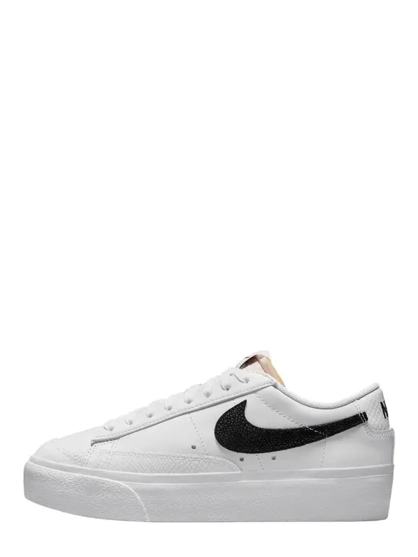 Nike Blazer Low Platform "white Snakeskin" Sneakers - White/black