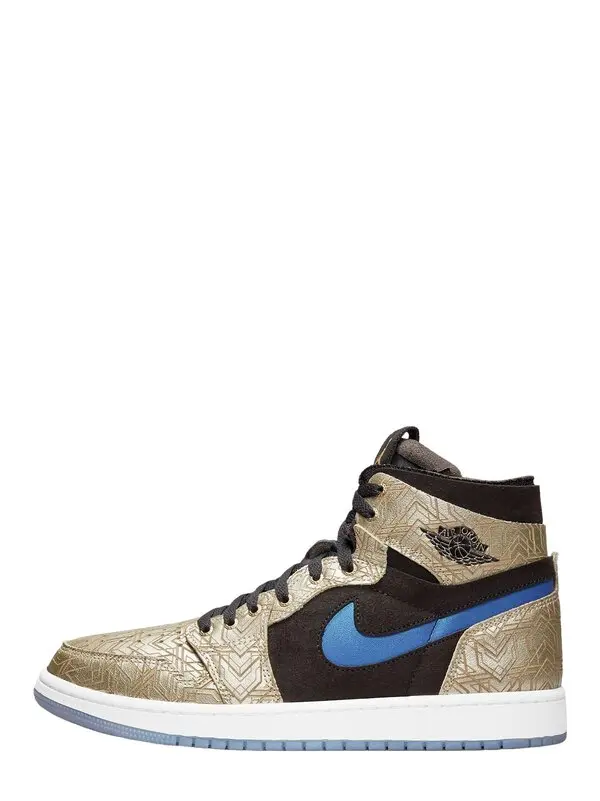 JORDAN Air 1 Zoom Comfort High Top Sneakers - Black/gold