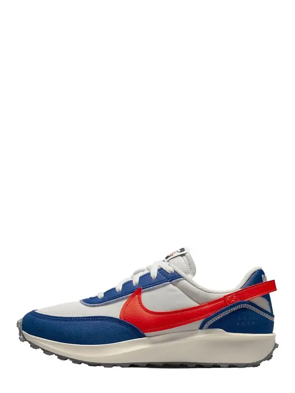 Nike Waffle Debut Swoosh Low Top Sneakers - White/blue/red