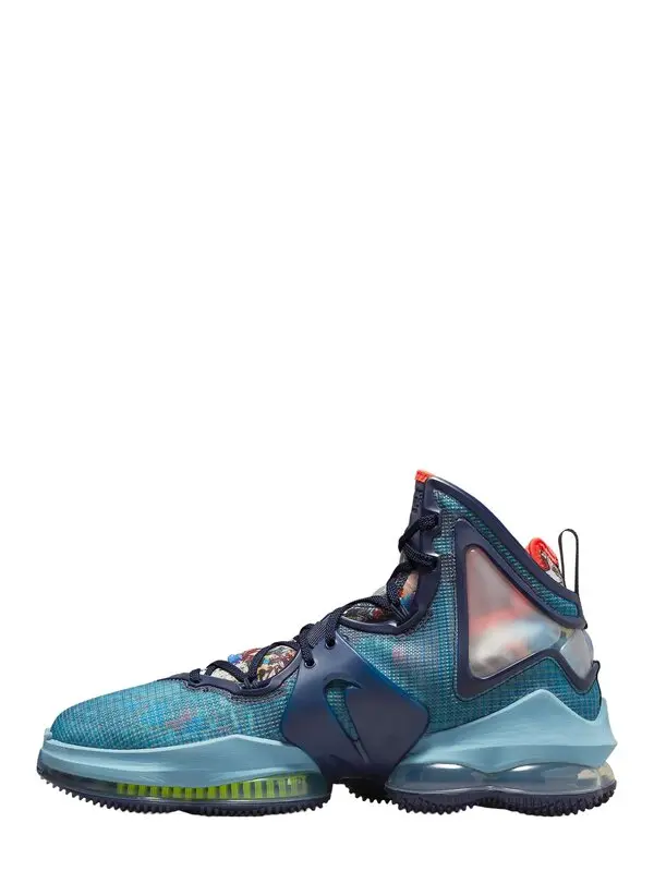 Nike Lebron 19 High Top Athletic Sneakers - Blue/yellow