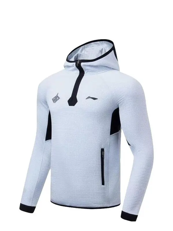 LI-NING Basketball Series Hooded Long Sleeve Top - White/black