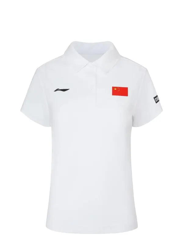 LI-NING Athletics Polo T-shirt - White/red