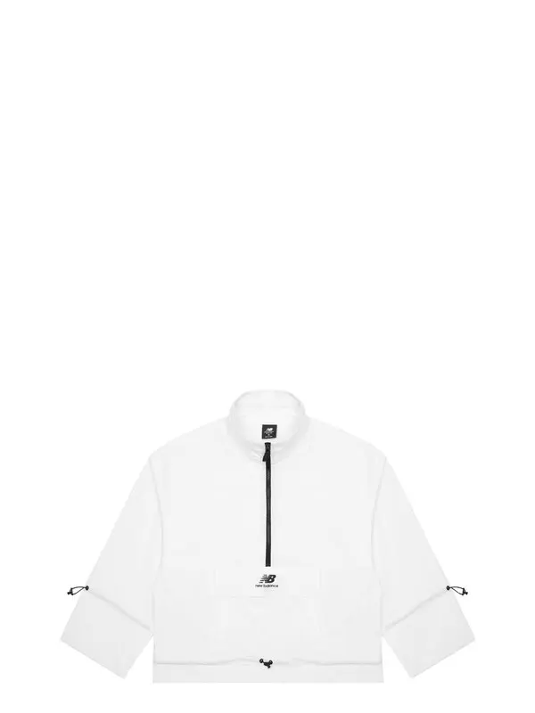 NEW BALANCE Logo Half-zip Stand Collar Jacket - White