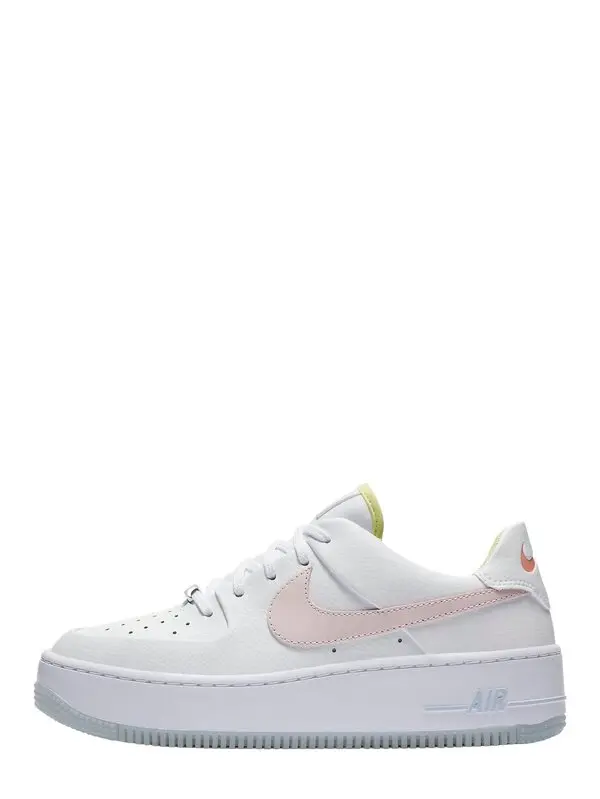 Nike Force 1 Sage Low Platform Sneakers - White/pink