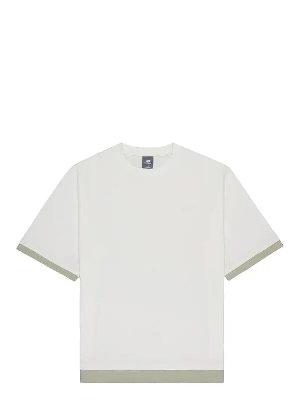 NEW BALANCE Crewneck Short Sleeve T-shirt Asia Sizing 'white Grey - White/grey