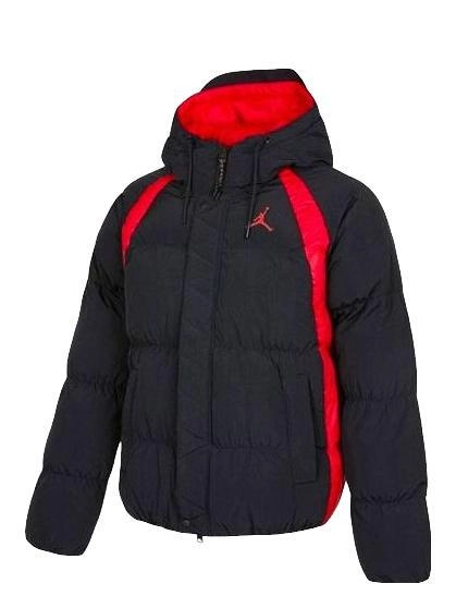 JORDAN Contrasting Color Puffer Jacket - Black