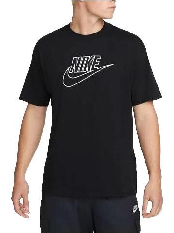 Nike Logo Printing Loose Round Neck Pullover Short Sleeve Black T-shirt - Default Color
