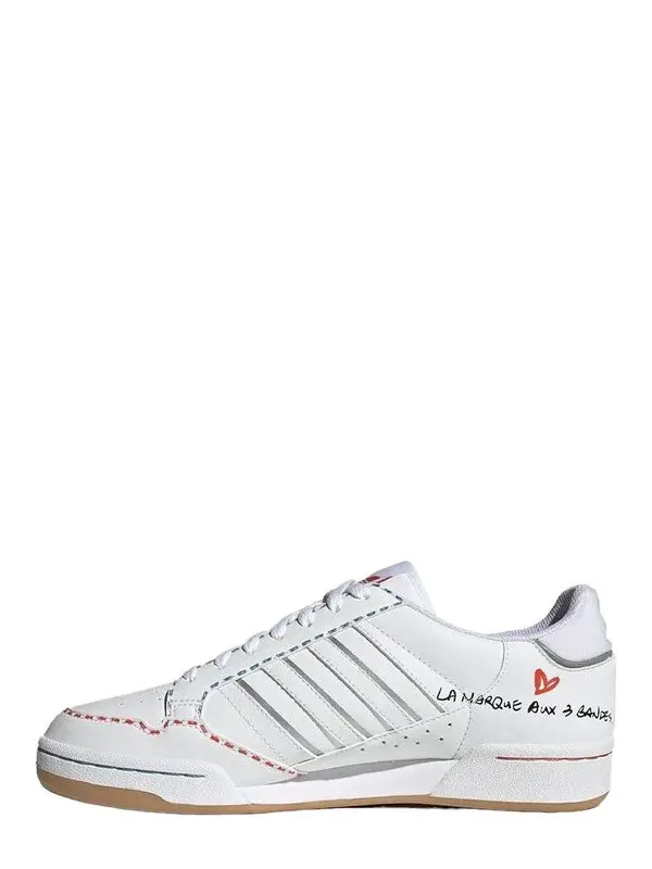 Adidas Continental 80 Stripes Embroidered Flower Sneakers - White/blue