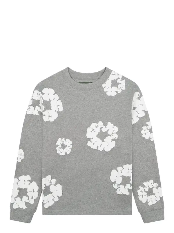 DENIM TEARS Cotton Wreath Long Sleeves T-shirt - Grey
