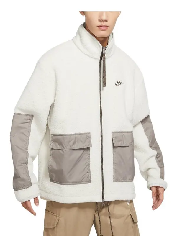 Nike Colorblock Stand Collar Lamb's Wool Jacket - Default Color
