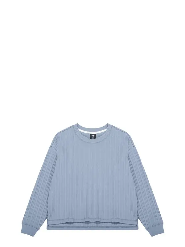NEW BALANCE Rib-knit Pullover - Blue