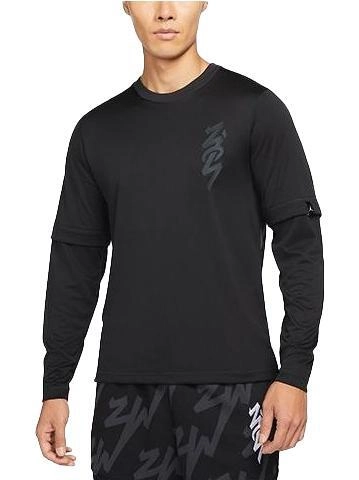 JORDAN Air Alphabet Logo Long Sleeve Shirt - Black