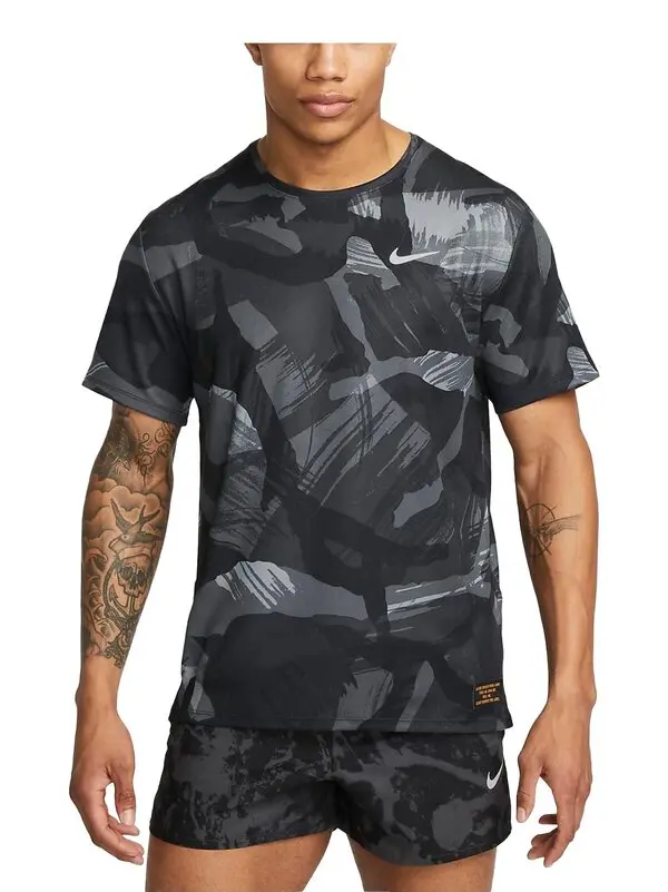 Nike Dri-fit Miler Running T-shirt - Black/multi-color