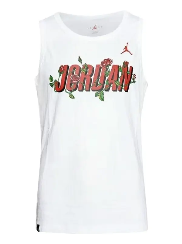 JORDAN Sorry" Graphic Tank Top - White/multi-color