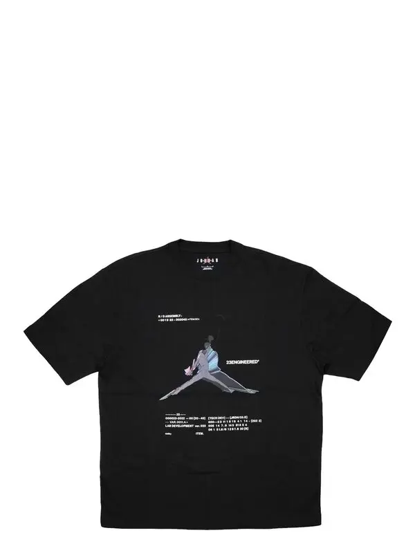 JORDAN 23 Engineered Casual Breathable Large Logo Printing Round Neck Short Sleeve Black - Default Color