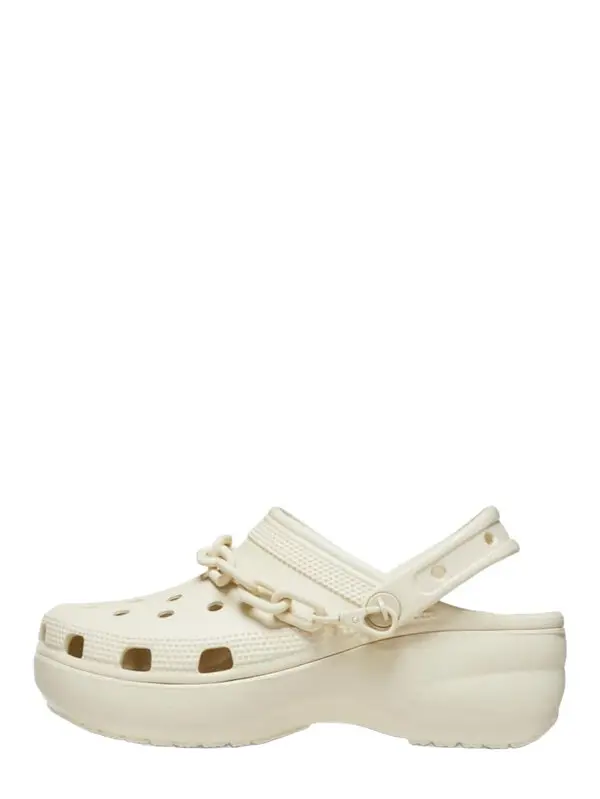 CROCS Classic Platform Chain Clogs - Bone