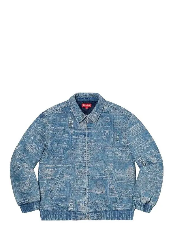 Supreme Checks Embroidered Denim Jacket - Teal