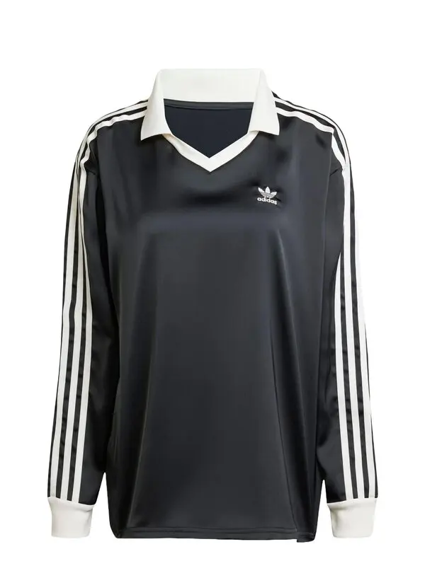 Adidas 3-stripes Satin Long Sleeve Shirt - Black