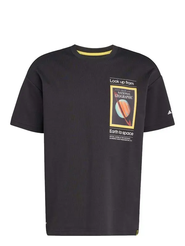 Adidas X National Geographic Aeroready Graphic T-shirt Asia Sizing 'earth To Space - Black