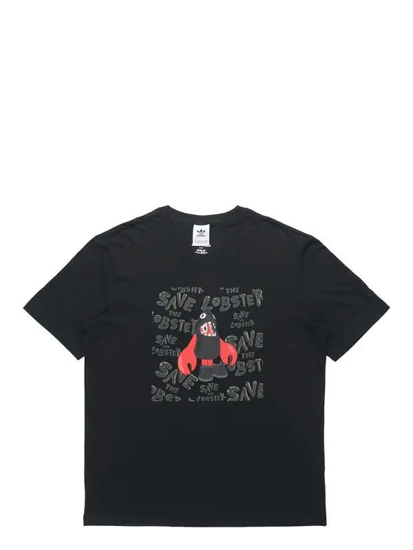 Adidas Originals Artist Tee Ss Dragon Printing Round Neck Pullover Sports Short Sleeve - Black