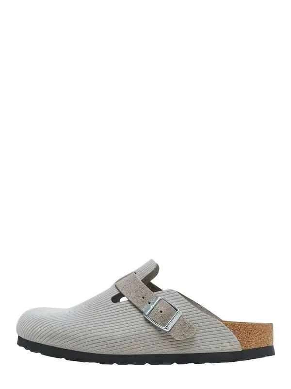 BIRKENSTOCK Boston Suede Embossed Clogs - Grey