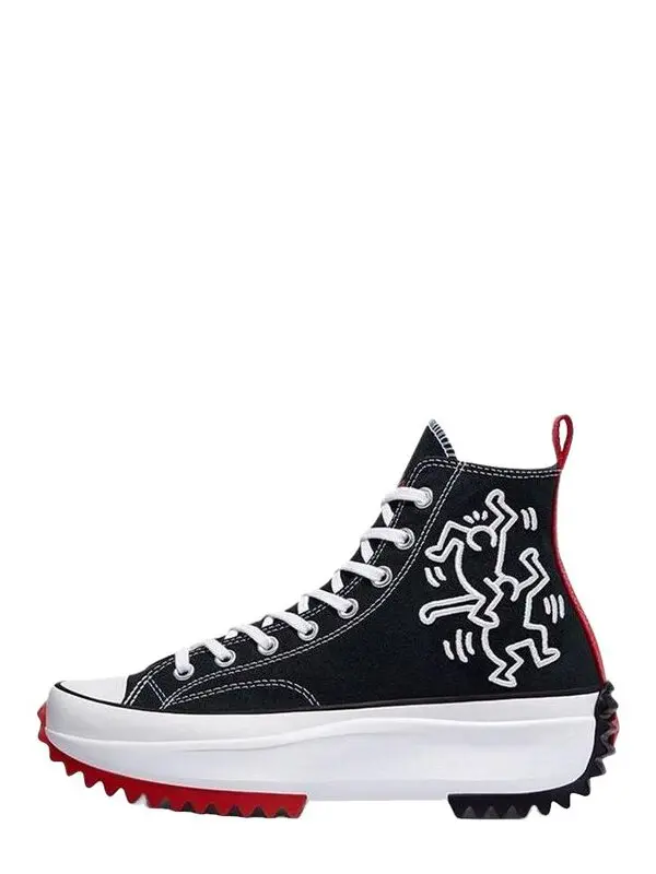 CONVERSE Keith Haring X Run Star Hike High Top Sneakers - Black/white/red