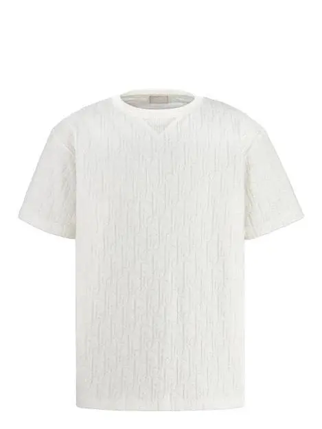 Dior Ss21 Oblique Print Cotton Terry Loose For Purple - White