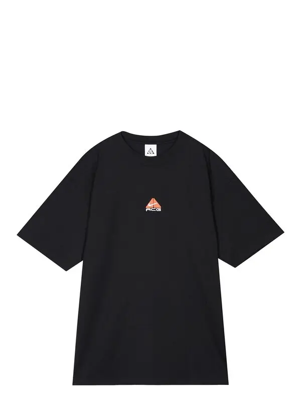 Nike Logo Embroidered Pattern Loose Round Neck Short Sleeve Black - Default Color