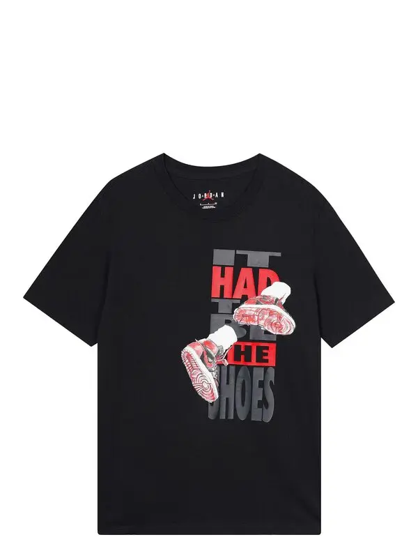 JORDAN Air Shoes Printed Short Sleeve Tee - Black