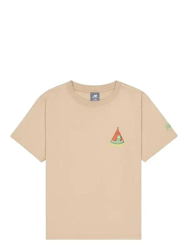 NEW BALANCE Cartoon Graphic Short Sleeve T-shirt - Pink