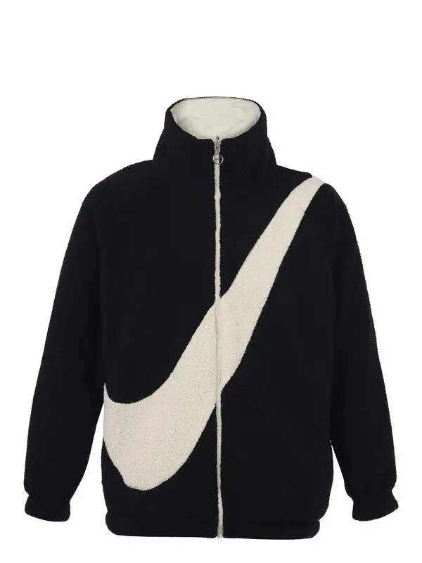 Nike Reversible Fleece Jacket With Large Logo - Black
