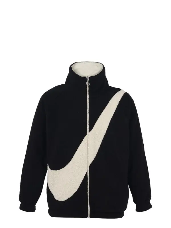 Nike Reversible Fleece Jacket With Large Logo - Black