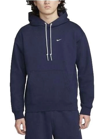 Nike Solo Swoosh Fleece Pullover Hoodie - Navy