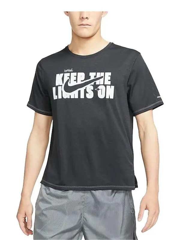 Nike Dri-fit Miler Wild Run Short Sleeve - Black