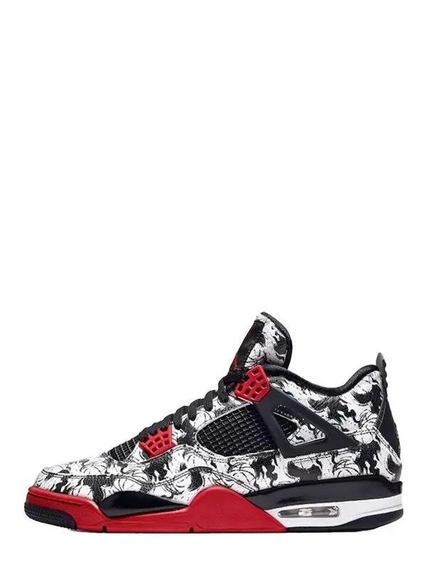 JORDAN 4 Retro 'tattoo' High Top Sneakers - Black/fire Red-black-white
