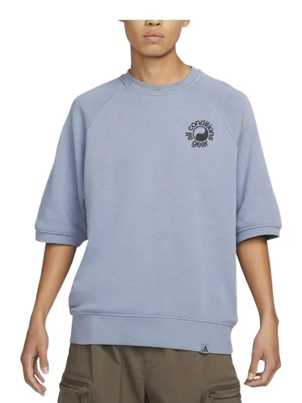 Nike Taiji Alphabet Printing Short Sleeve Blue T-shirt - Multi-color