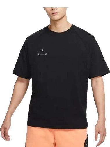 JORDAN Ss22 23 Engineered Solid Color Logo Printing Round Neck Pullover Short Sleeve Black T-shirt - Default Color