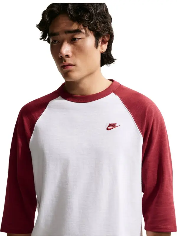 Nike Club 3/4 Sleeve Raglan Top - Team Crimson/white