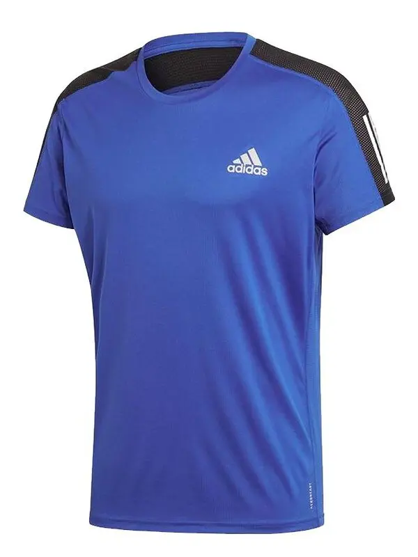 Adidas Own The Run Tee Running Short Sleeve Blue - Royal Blue