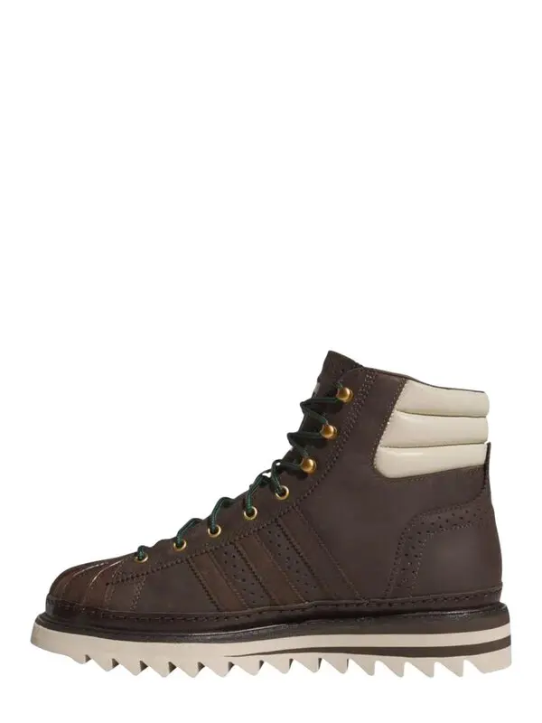 Adidas X Clot Edison Chen Pro Model High Top Lace Up Boots - Dark Brown/wonder Beige/dark Brown