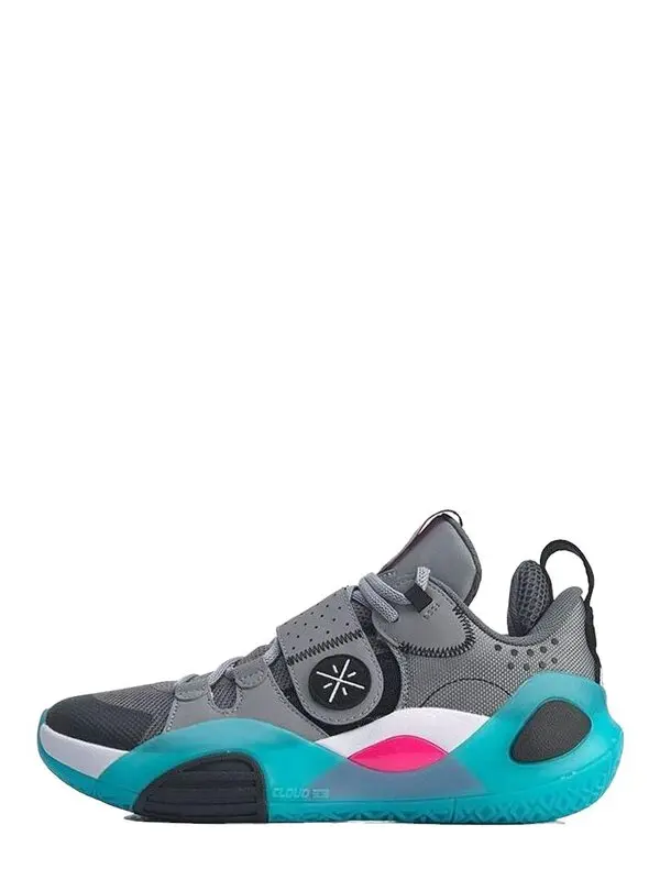 LI-NING Wade All City "tns Team No Sleep" Low Top Sneakers - Grey/blue